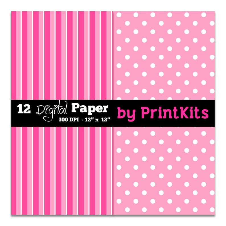 Pastel Polka Dots Digital Paper, Pastel Stripes Digital Paper ...
