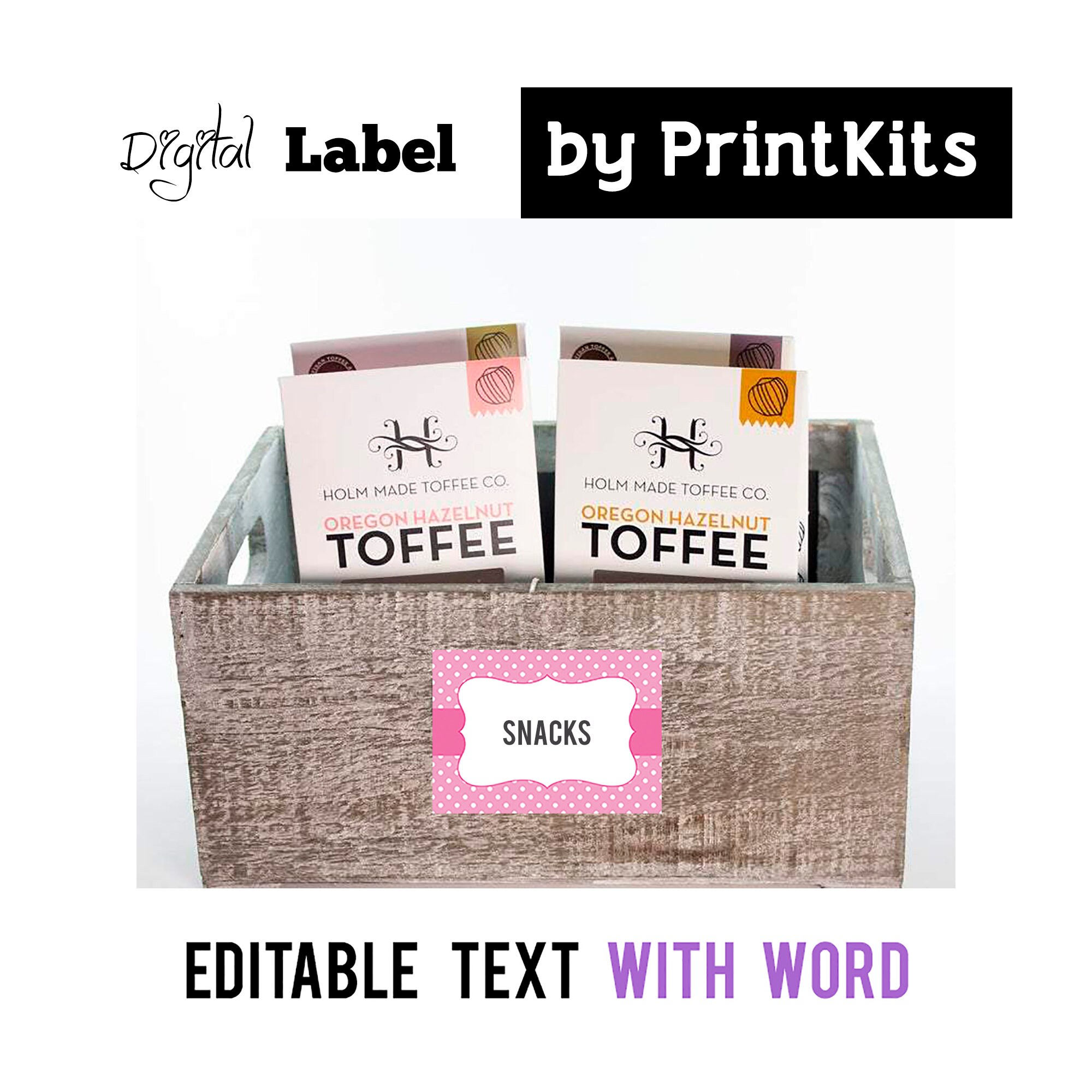 Pink Editable Labels Printable Tags Name Candy Buffet Tags - Etsy