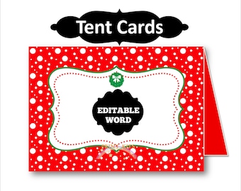 Christmas Printable Food Tent Cards. Buffet Cards. Name Tent Cards ...