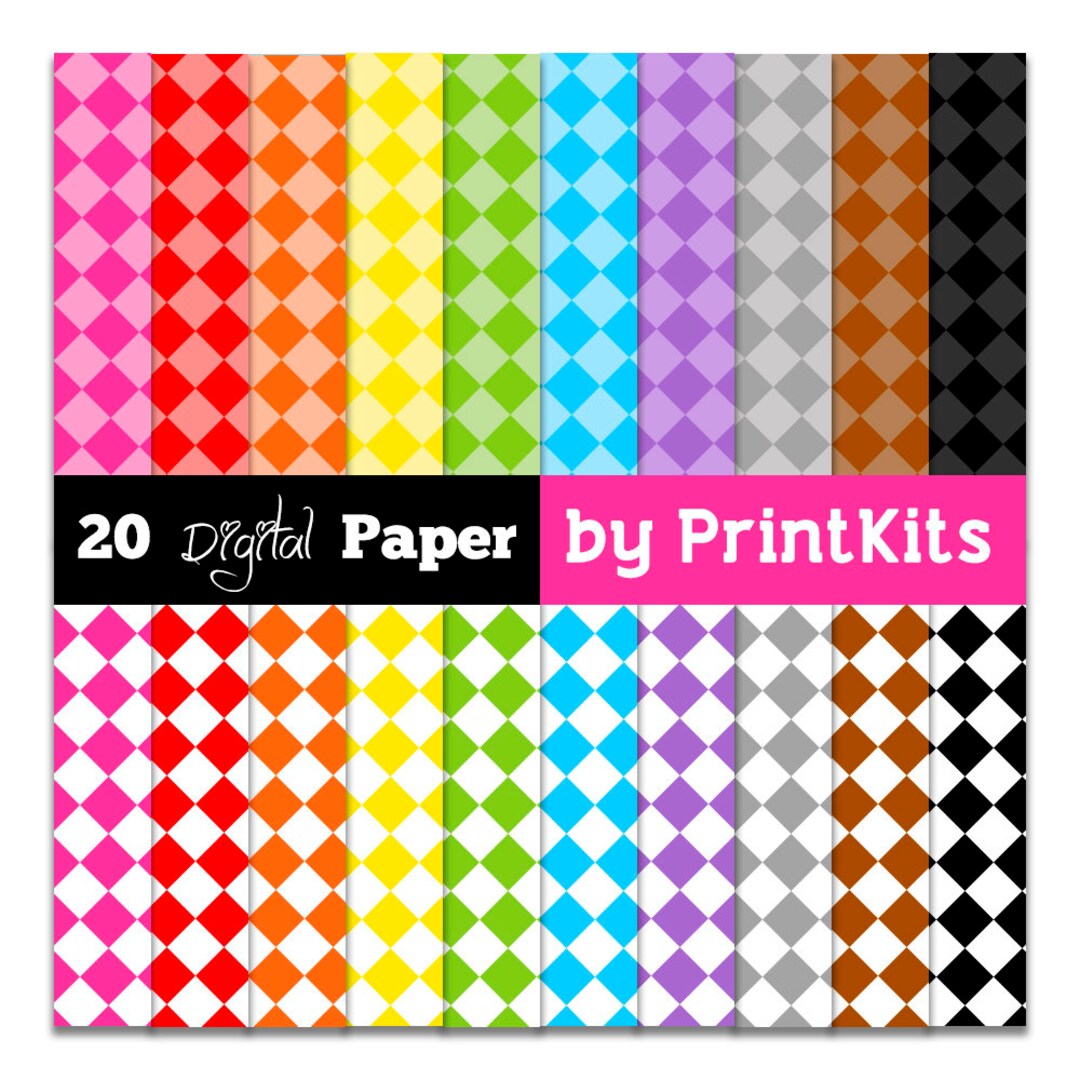 Harlequin Digital Paper Printable Harlequin Paper Basic Scrapbook Paper ...