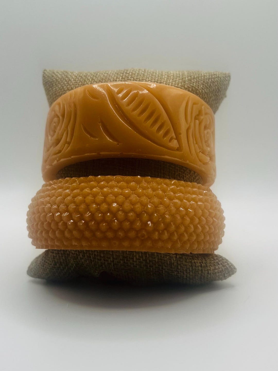 Lot of 2 Deep Butterscotch Matte Resin Stackable Chunky Bracelets - Etsy