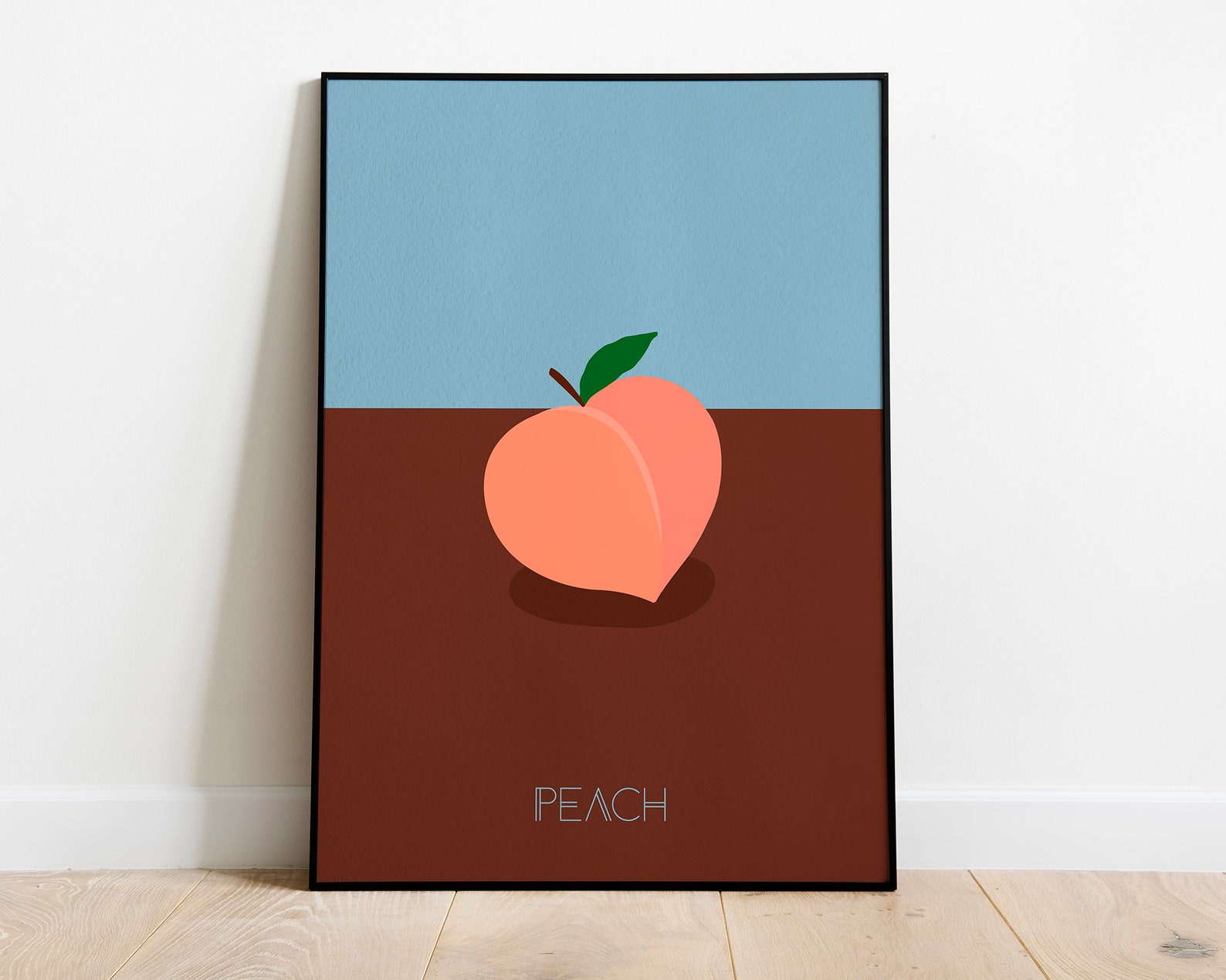 Peach Wall Art Print Peach Poster Kitchen Print Modern Minimalist Wall ...