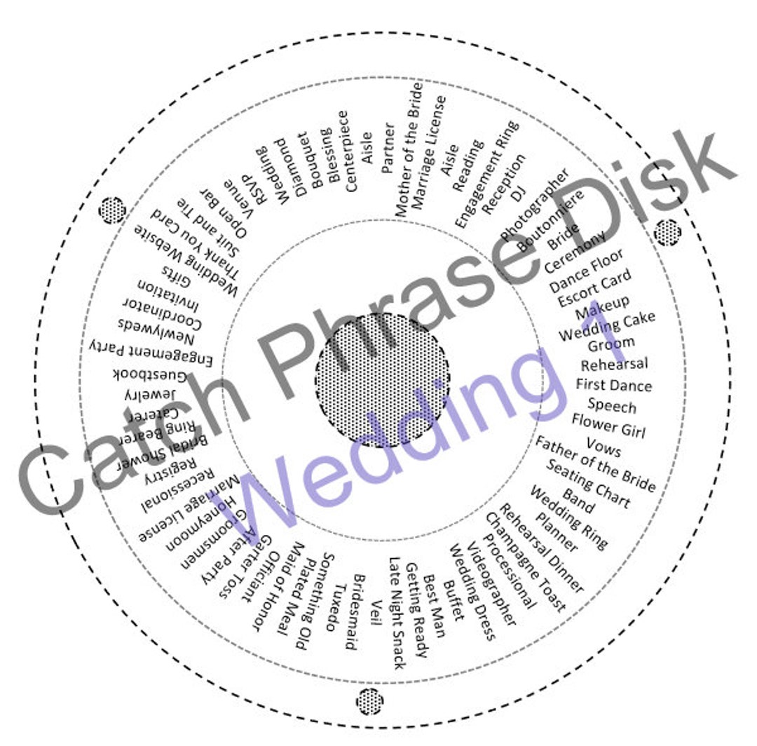 Wedding Catch Phrase Party Game Disk/insert Download Wedding, Wedding ...