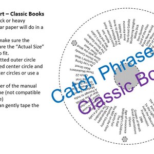 Classic Books Catch Phrase Party Game Disk/insert Download - Book Theme ...
