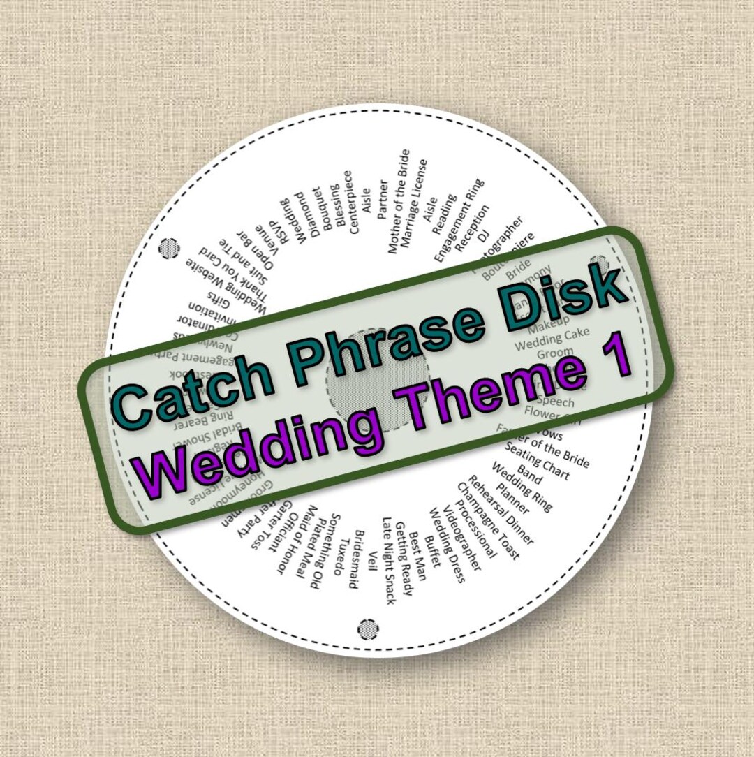Wedding Catch Phrase Party Game Disk/insert Download - Wedding, Wedding ...