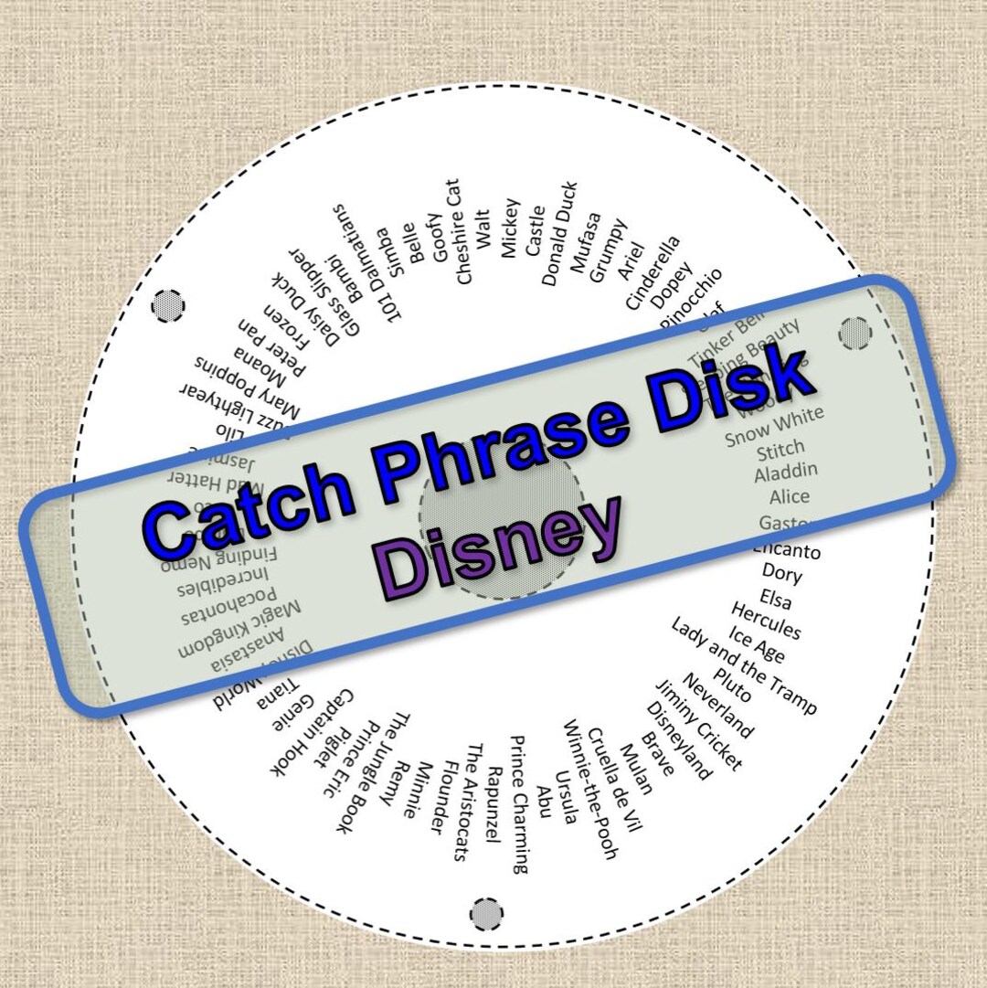 Disney Catch Phrase Party Game Disk/insert Download Disney Theme - Etsy