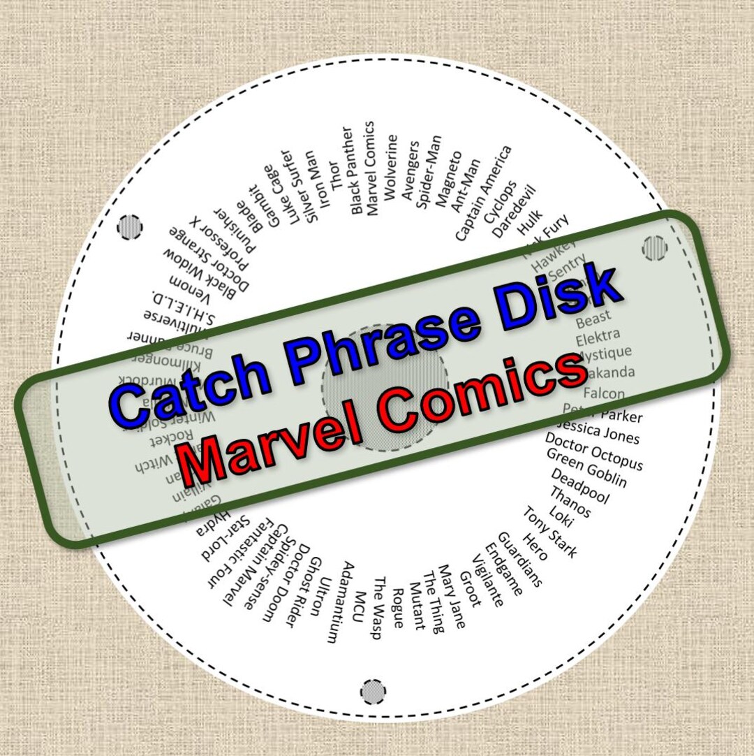 Marvel Comics Catch Phrase Party Game Disk/insert Download Marvel ...