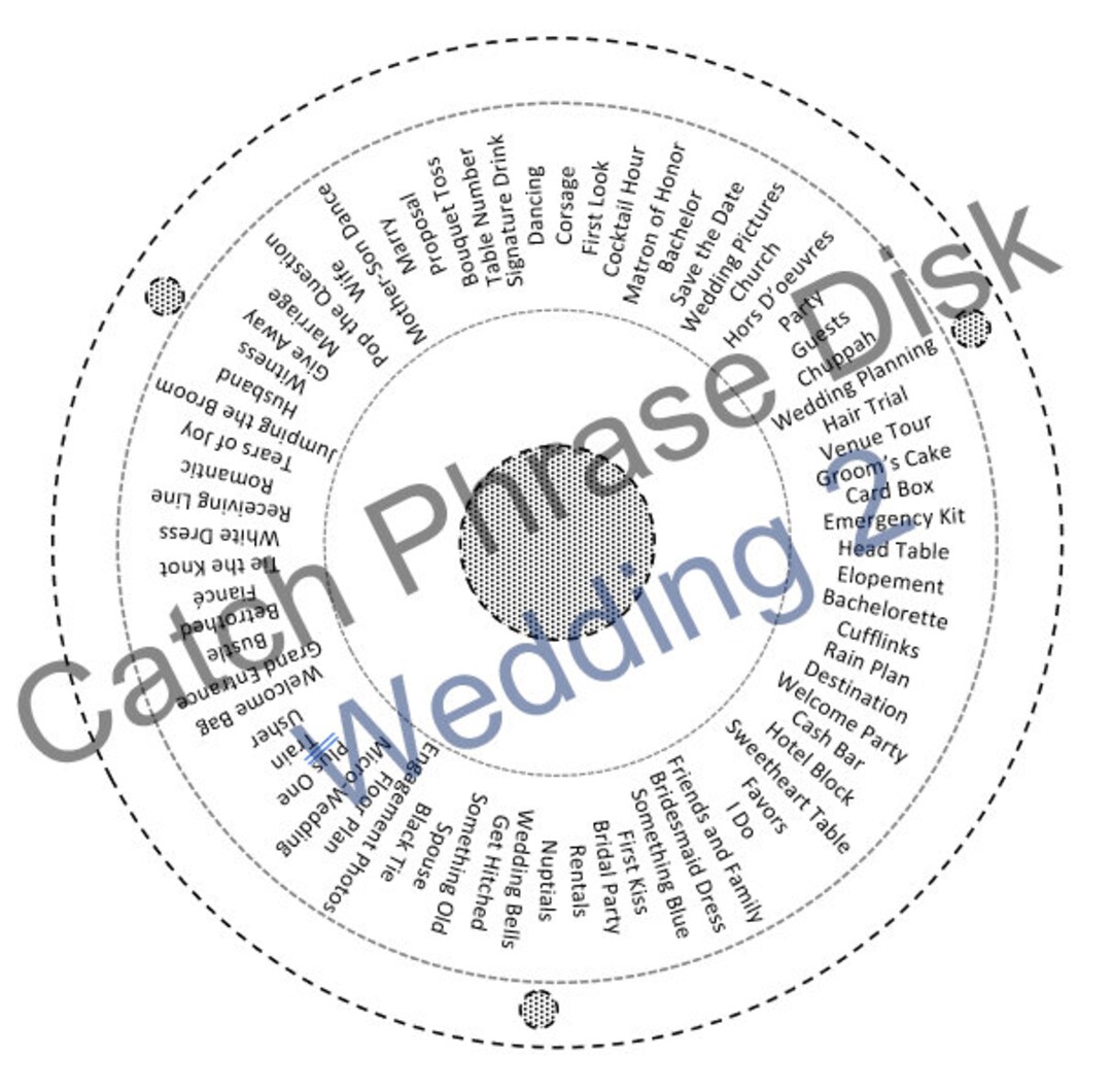 Wedding Catch Phrase Party Game Disk/insert Download Wedding, Wedding ...