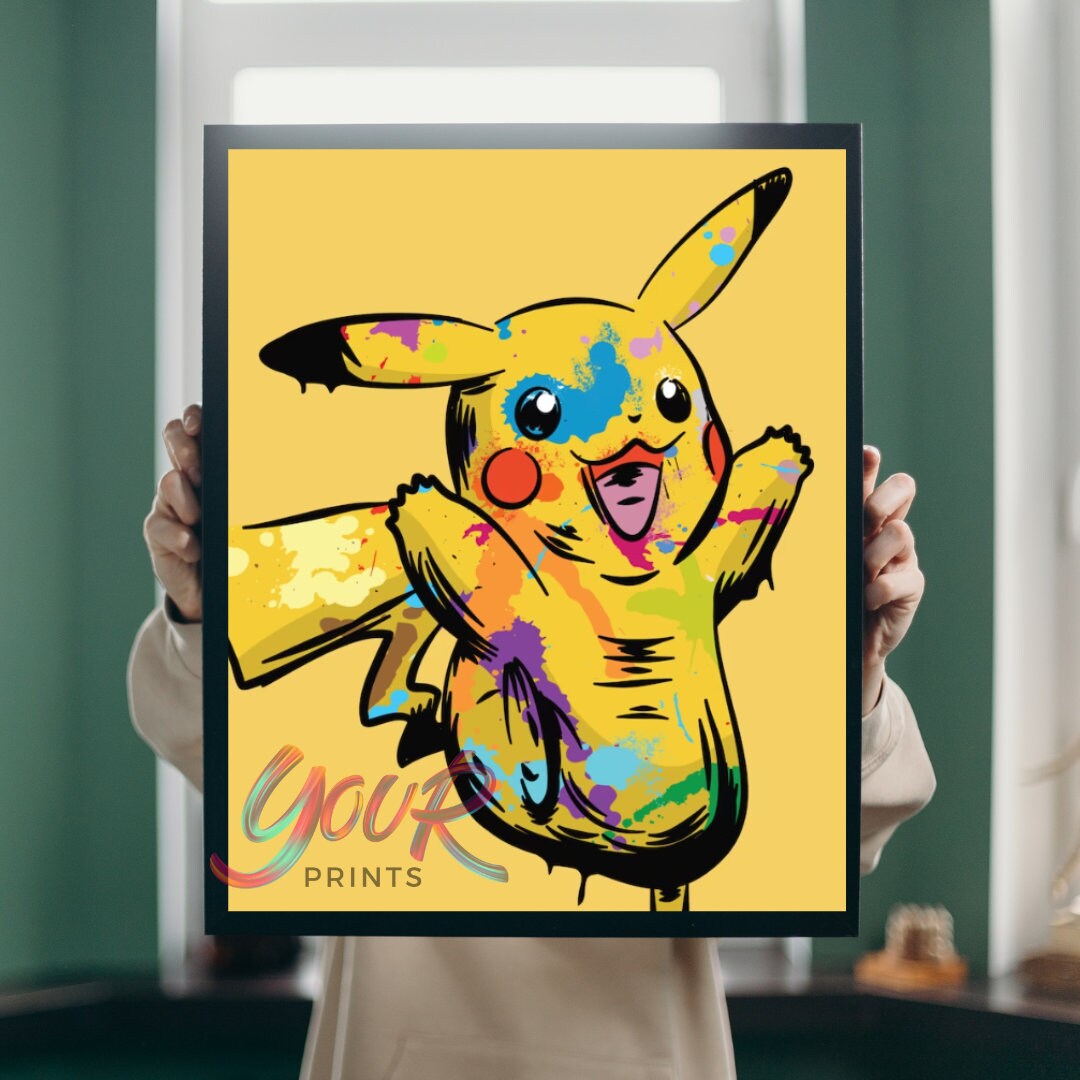 Pikachu 4K Poster Vibrant Pikachu Wall Art Print for Pokemon - Etsy
