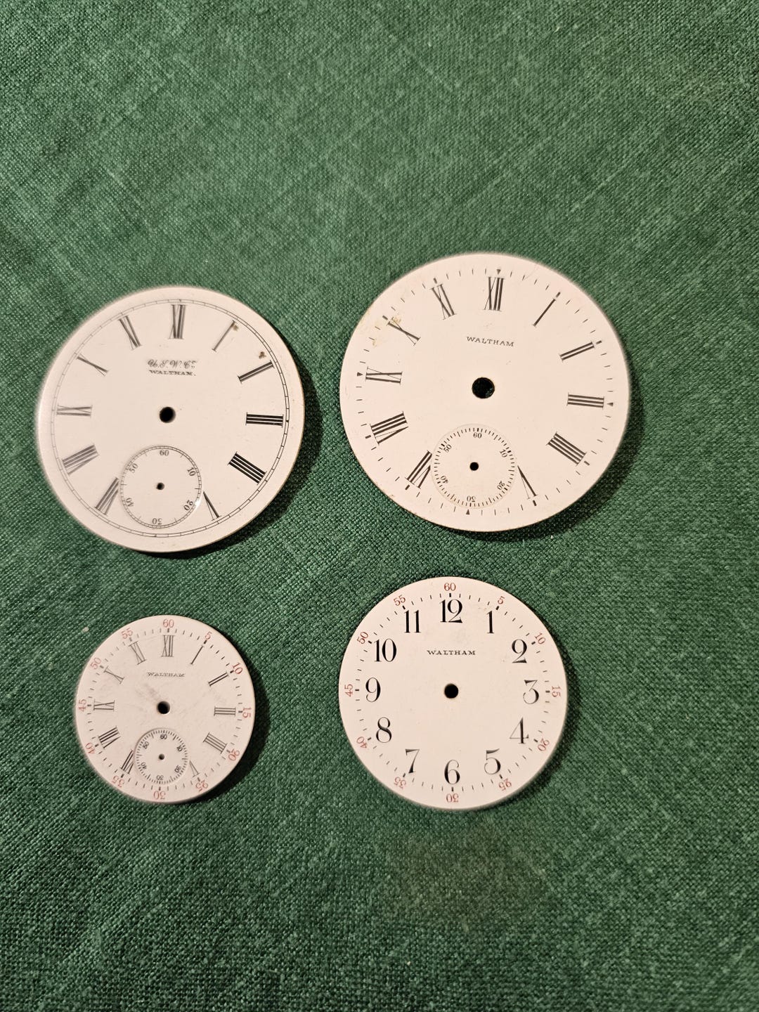 4 Antique Waltham Clock Watch Faces-enamel Over Copper-old Dials - Etsy