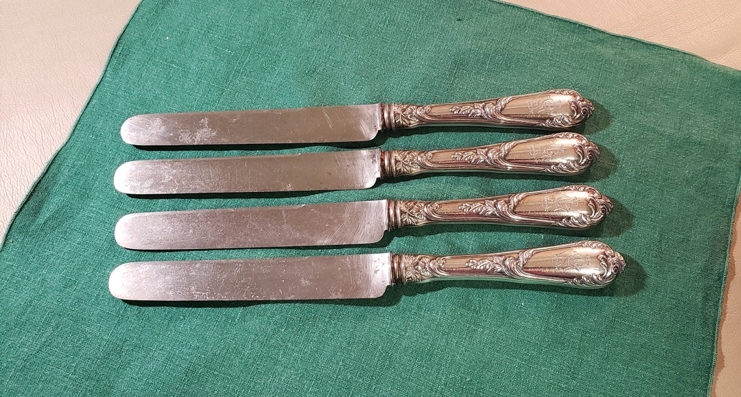 4 Antique Italian Silverplate Dinner Knives - Etsy