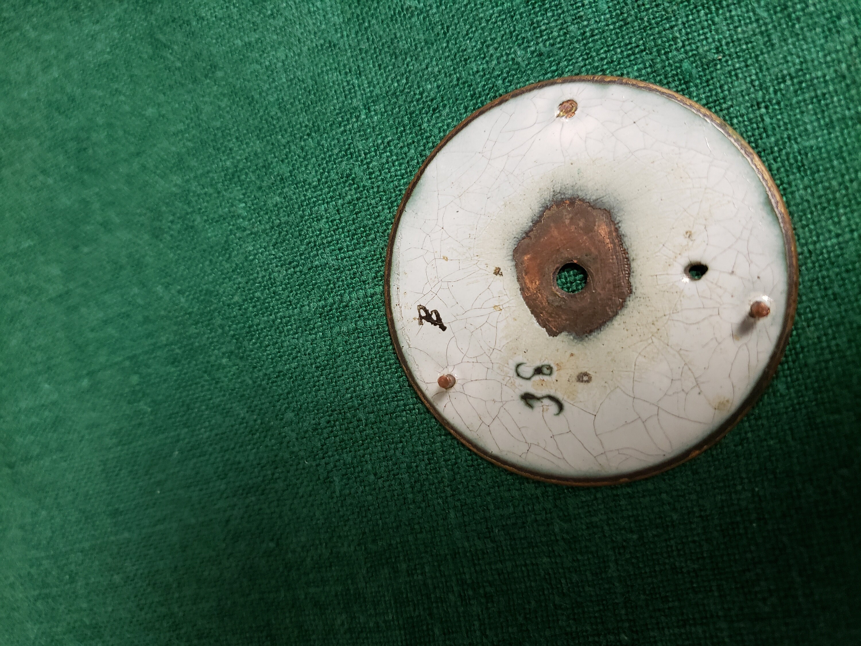 Antique Enamel Over Copper Clock Face-fred Baker, Birkenhead England ...