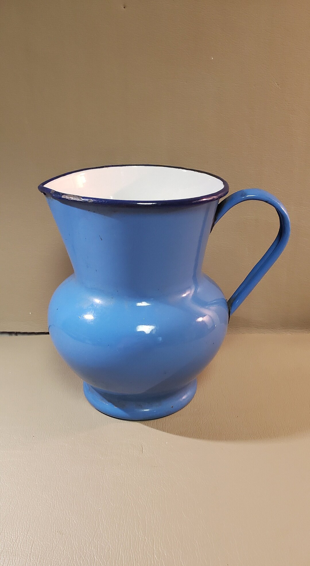 Vintage Italian Blue Enamelware Pitcher-due Leoni 1 1/2 - Etsy