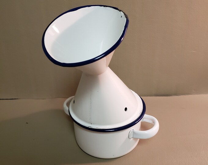 Antique French White Enamelware Inhaler-old Graniteware - Etsy