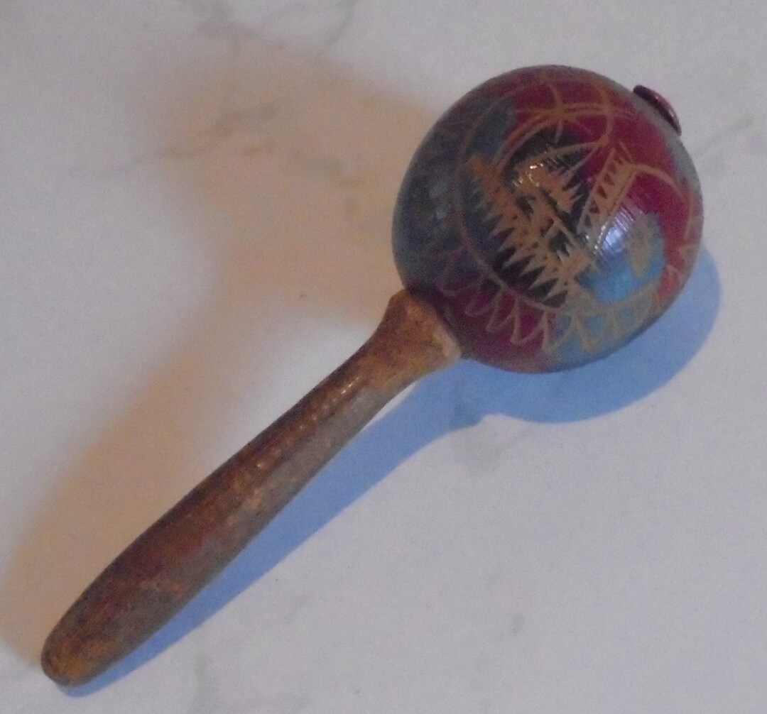 RARE 1950s American Indian Rattle, Calabash Gourd Indigenous American ...