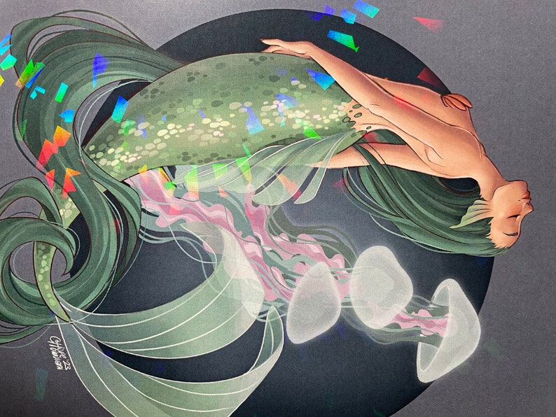 Jellies Holographic 5x7 Mermaid Print - Etsy
