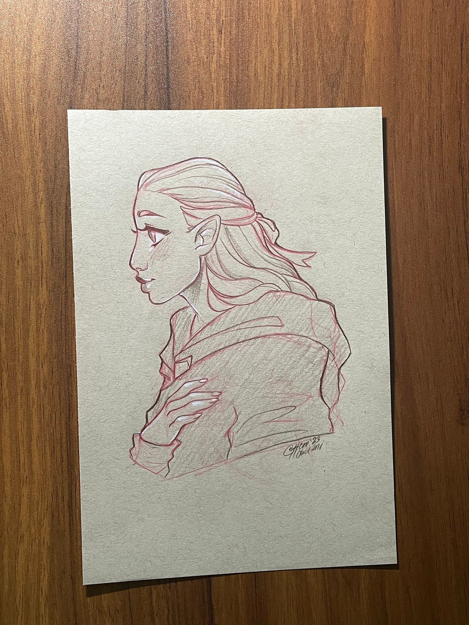 Elven Original Pencil Sketch - Etsy