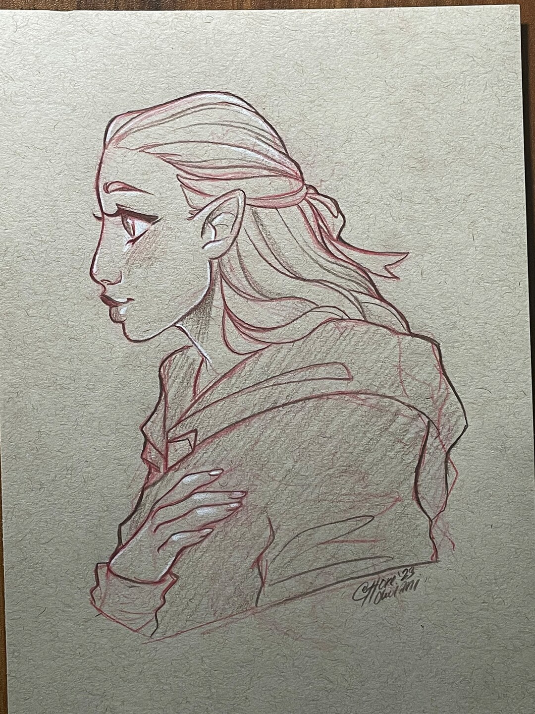 Elven Original Pencil Sketch - Etsy