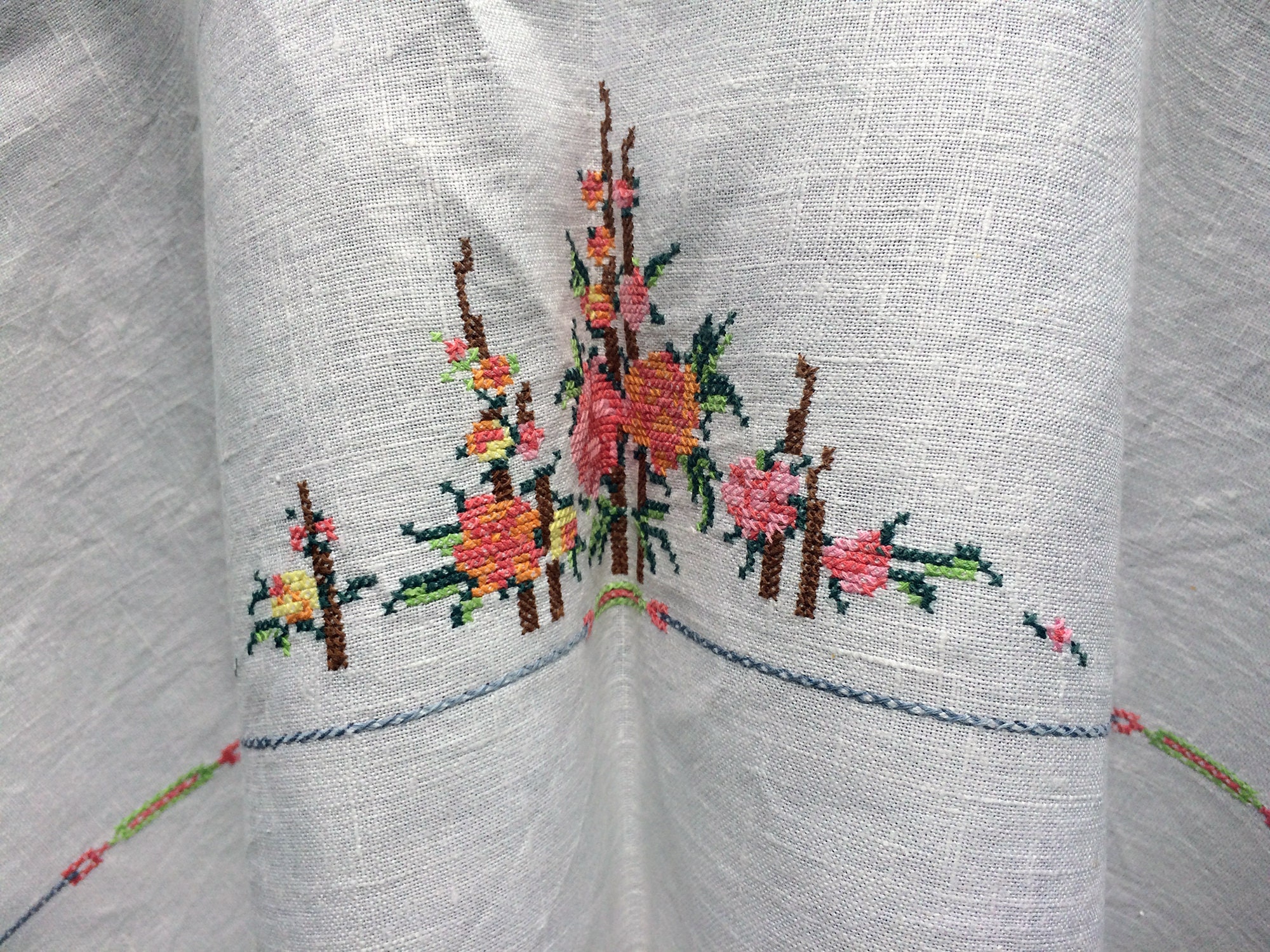 Hand Embroidered Linen Cloth - Etsy