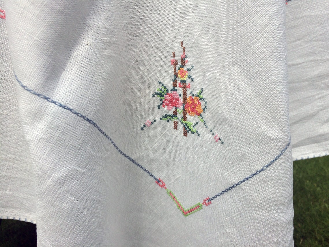 Hand Embroidered Linen Cloth - Etsy