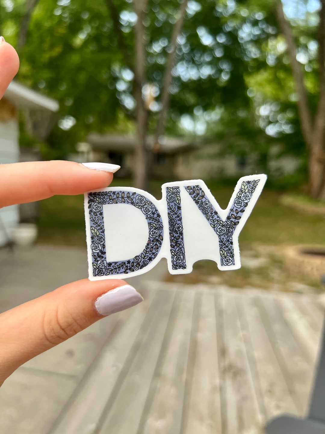 DIY do It Yourself Sticker Floral Typography Vinyl Decal - Etsy