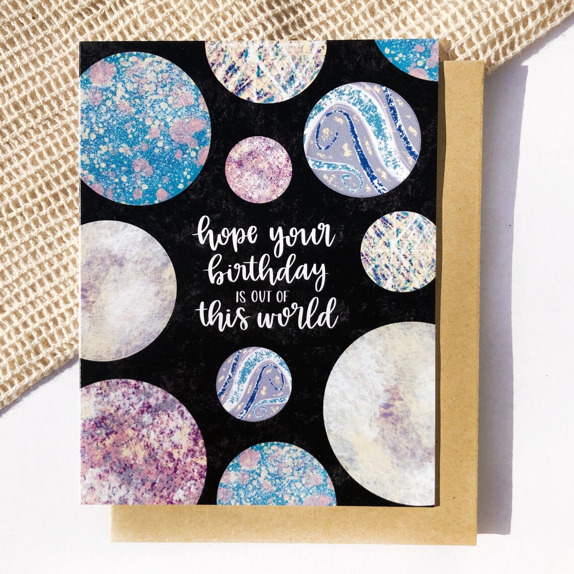 Out of this World Birthday Card Modern Calligraphy | Etsy