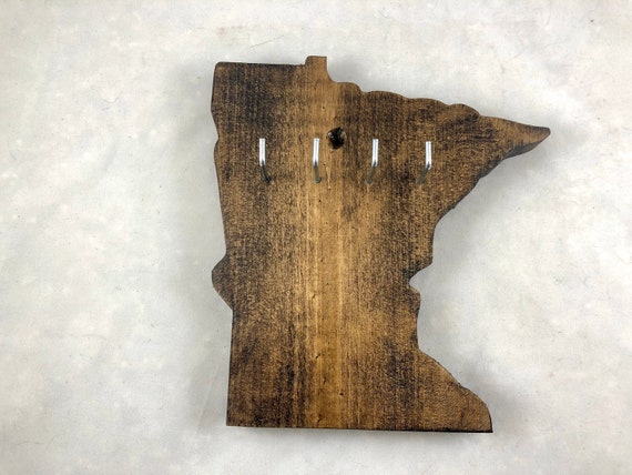 Minnesota Wood Cut-out Key Holder Handmade - Etsy