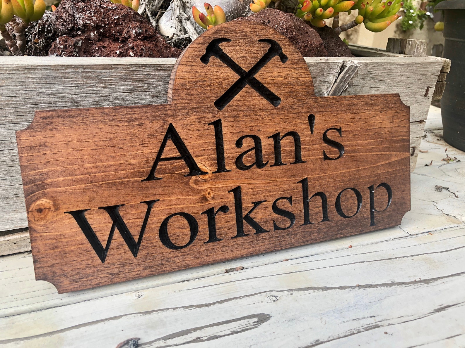 Workshop, Wood Shop, Garage Sign - Rustic Vintage Style Sign - Man Cave ...