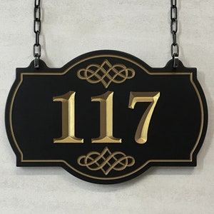 Hanging Elegant Address Sign Engraved House Numbers. Choice of - Etsy