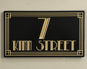 Arts and Crafts Address Sign Engraved Designer House Numbers. Choice of ...