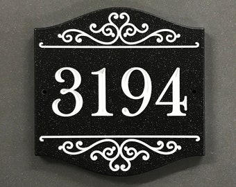 Jacobean Family Sign Engraved Designer House Numbers. Choice | Etsy