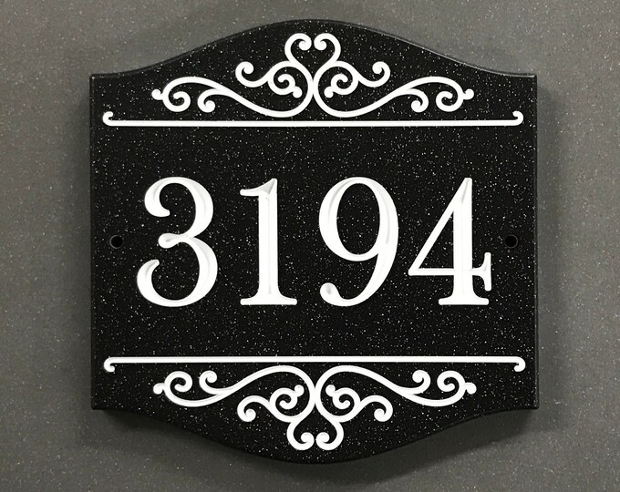 Jacobean Address Sign Engraved Designer House Numbers. Choice of 3 ...