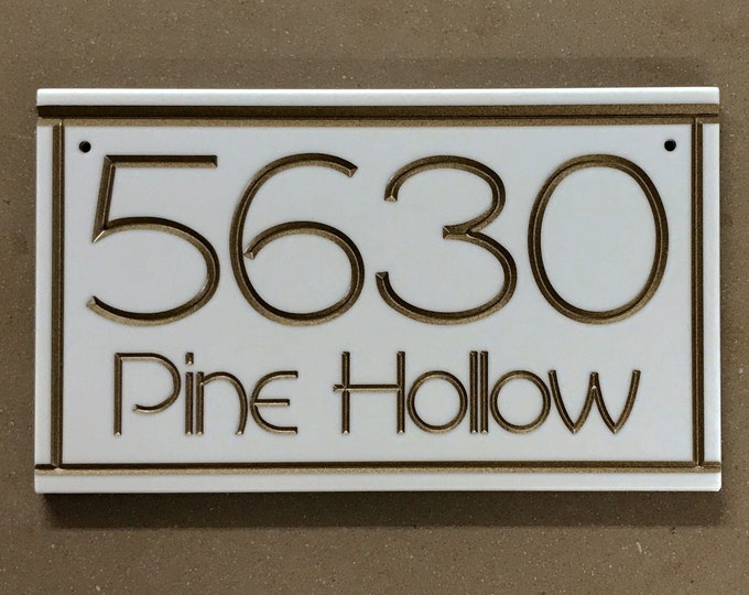 Large Craftsman Style Metal Address Plaque With Street Name-house ...