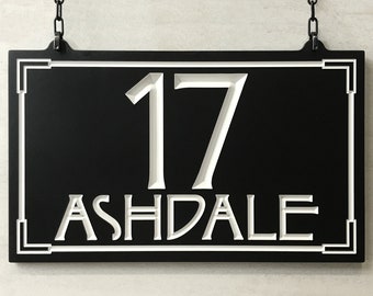 Hanging Old Fashioned Address Sign Engraved House Numbers. Choice of 3 ...