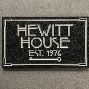 Arts and Crafts Home Established Address Sign Engraved Designer House ...