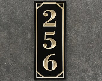 Vertical Stickley Address Sign Engraved House Number. Choice | Etsy
