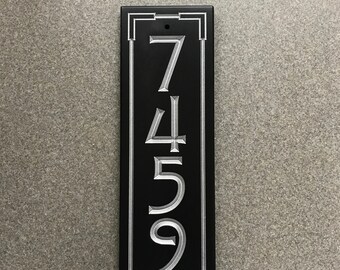 Vertical Stickley Address Sign Engraved House Number. Choice | Etsy