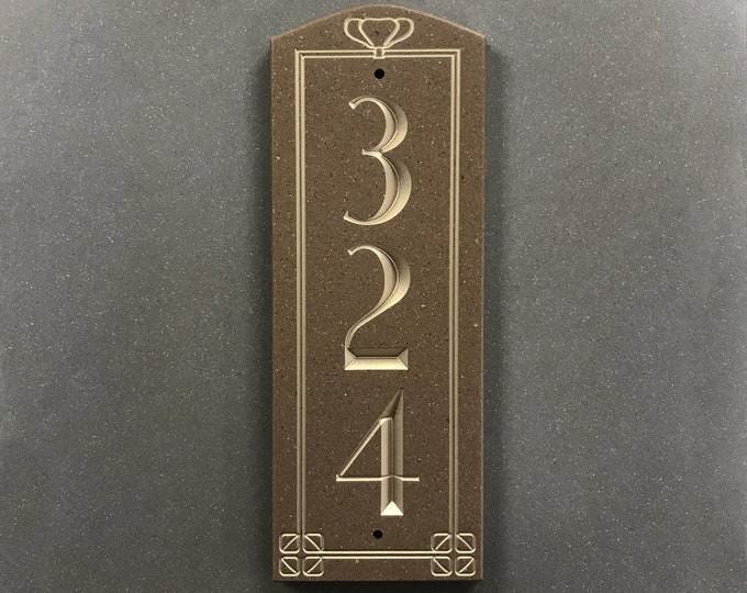 Ornamental Address Sign Engraved House Number. Choice of 3 Sizes. Fully ...