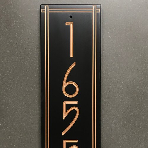 Vertical Stickley Address Sign Engraved House Number. Choice - Etsy