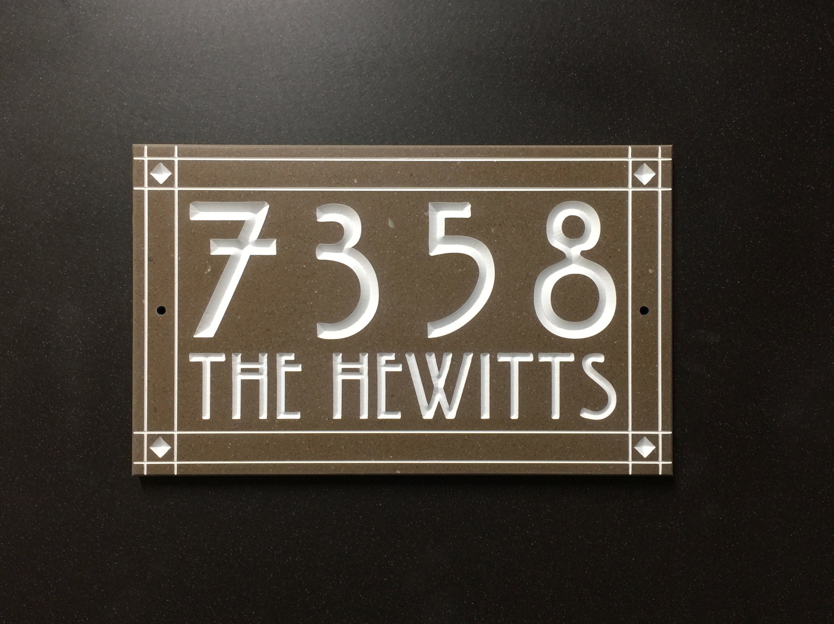 Craftsman Style Address Sign Engraved Designer House Numbers. | Etsy