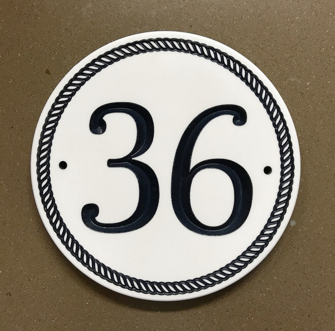 Nautical Address Sign Engraved Designer House Numbers. Choice of 3 ...