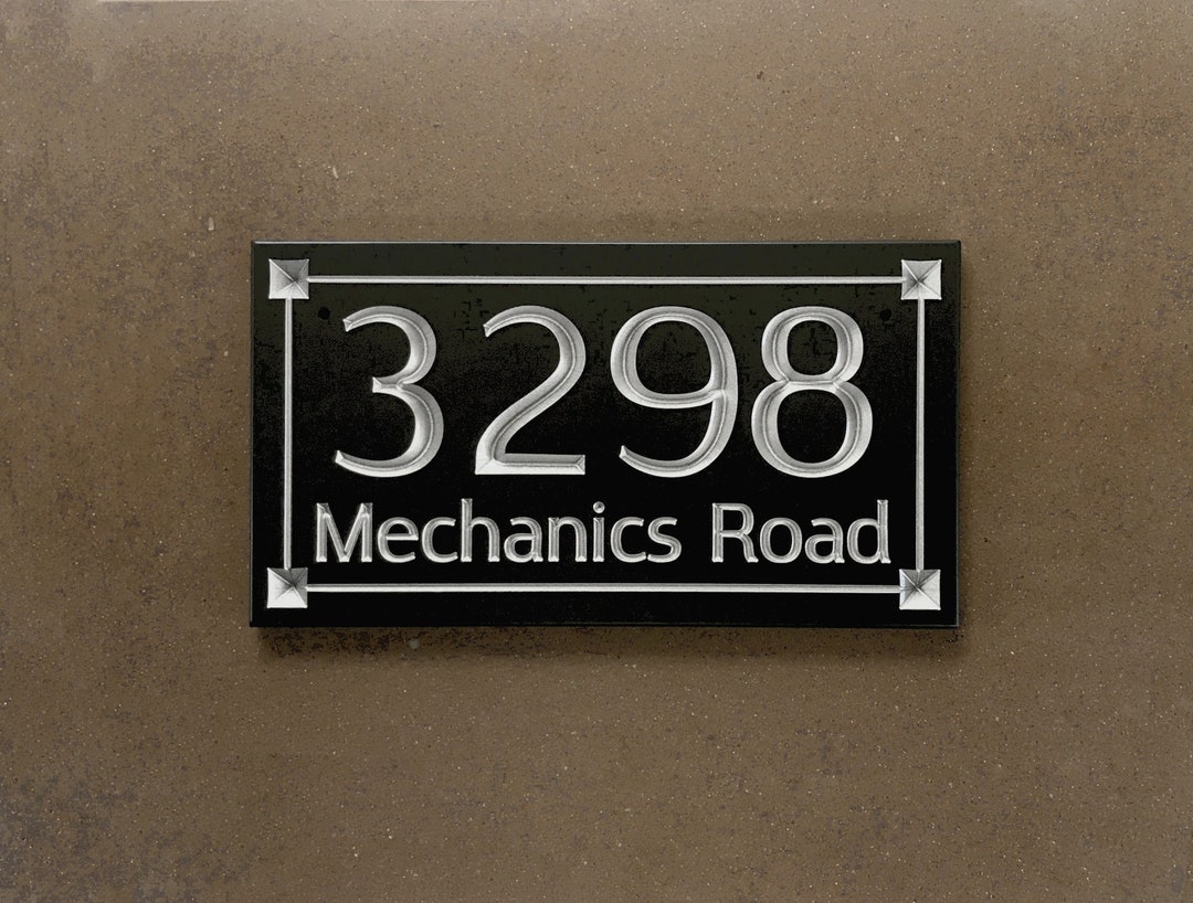 Industrial Style Address Sign Engraved Designer House Numbers. Choice ...