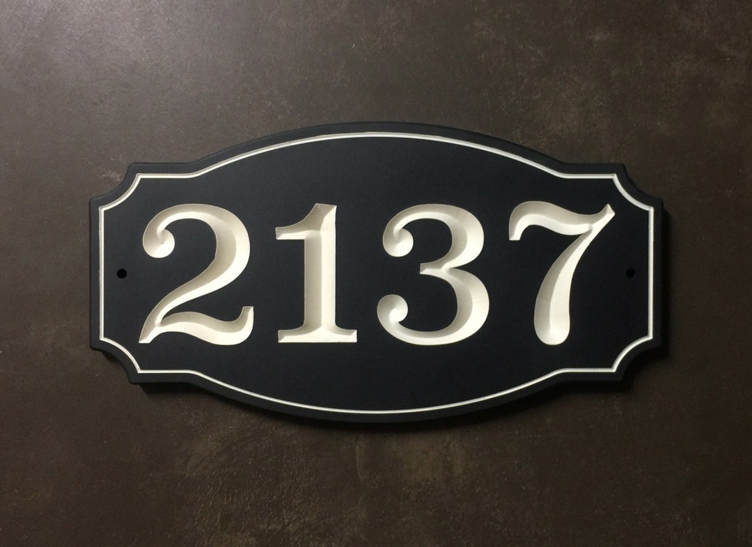 Old Fashioned Address Sign Engraved Designer House Numbers. Choice of 3 ...
