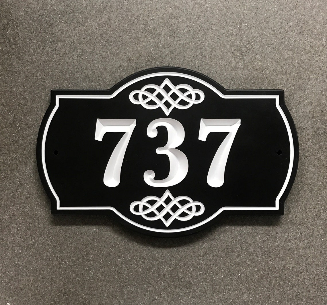 Elegant Address Sign Engraved Designer House Numbers. Choice - Etsy