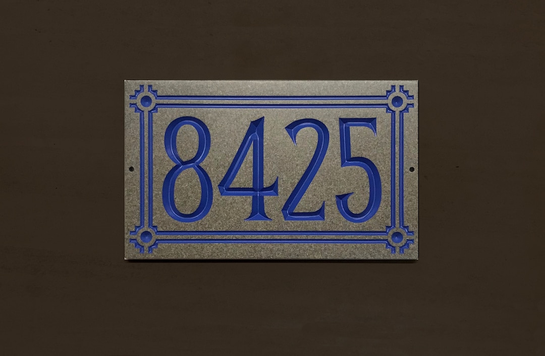 Cabin Style Address Sign Engraved Designer House Numbers. Choice of 3 ...