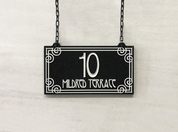Hanging Avant-garde Address Sign Engraved House Numbers. - Etsy