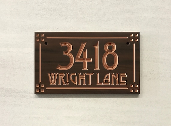 Craftsman II Address Sign Engraved Designer House Numbers. - Etsy