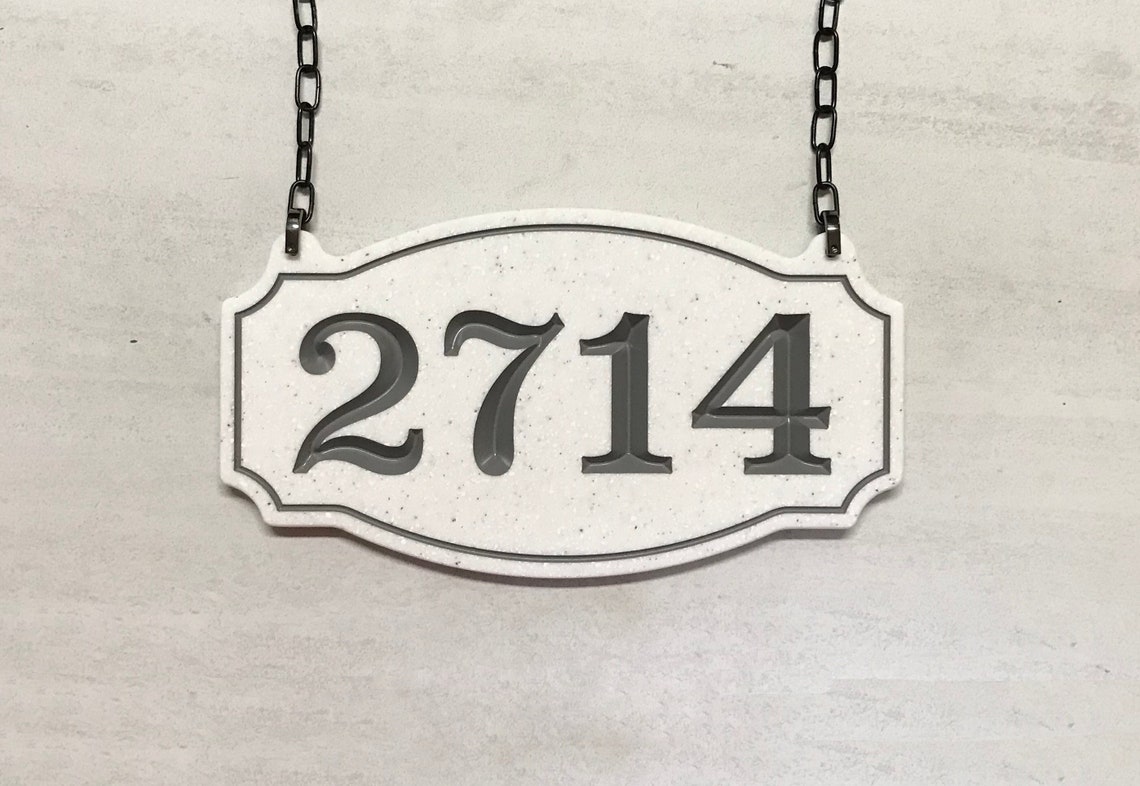 Hanging Old Fashioned Address Sign Engraved House Numbers. - Etsy