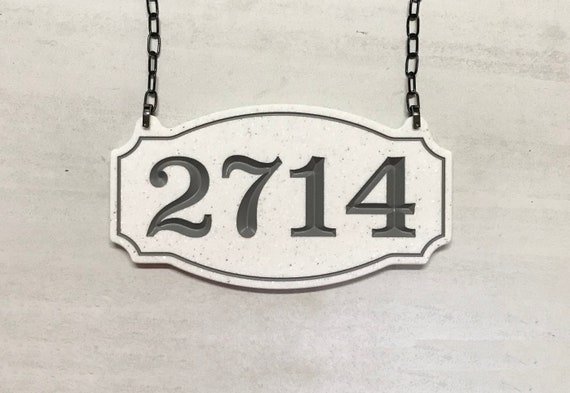 Hanging Old Fashioned Address Sign Engraved House Numbers. - Etsy