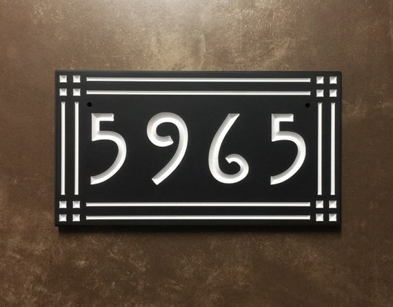 Mission Address Sign Engraved Designer House Numbers. Choice - Etsy